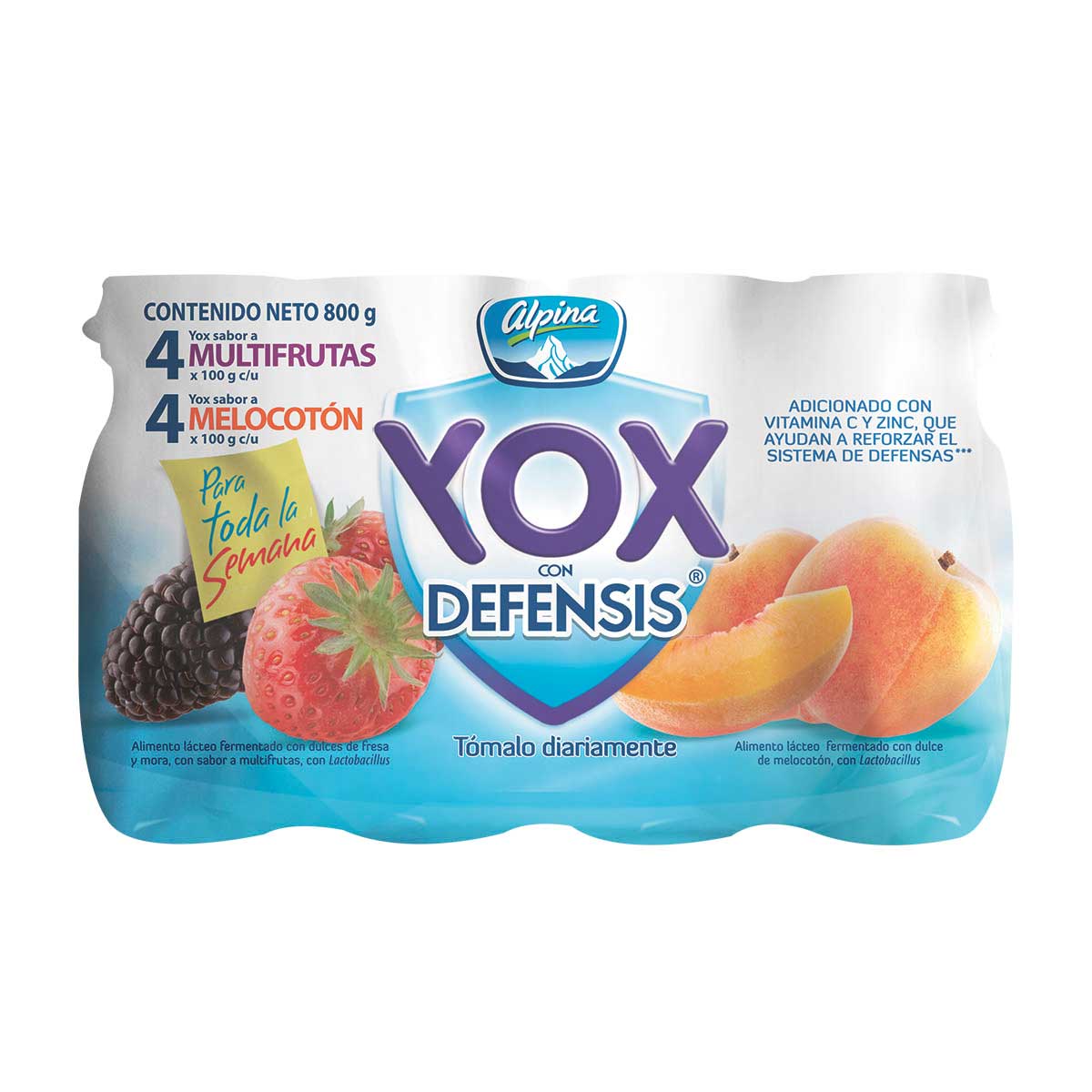 Yox Defensis Multifrutas - Melocotón Alpina x 8 Und x 100Gr C/u ...