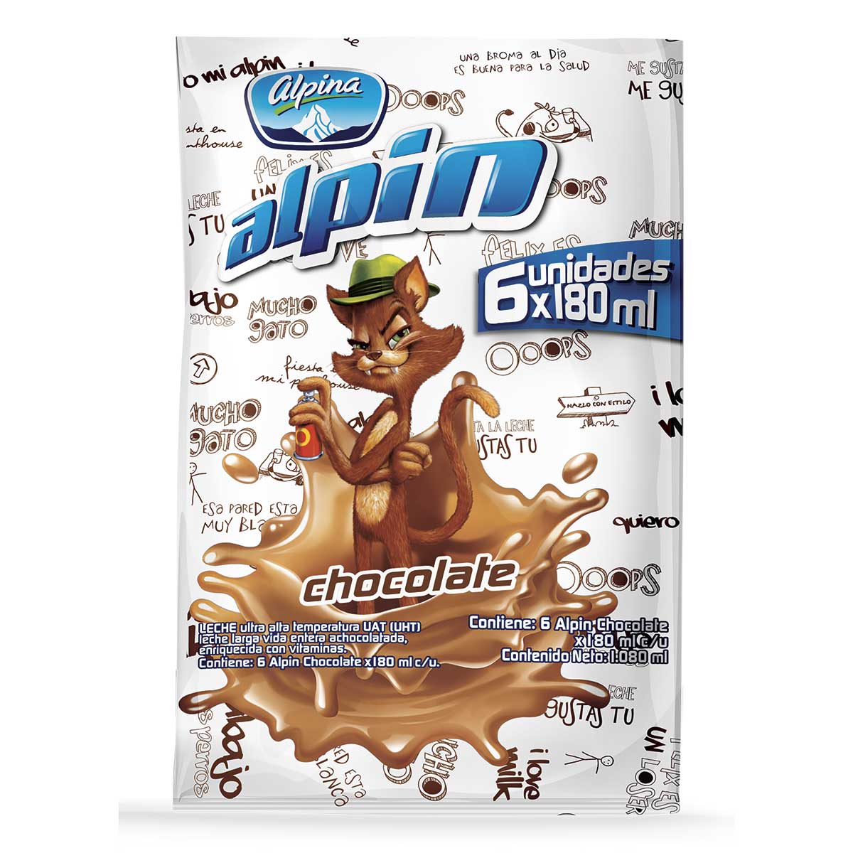 Alpin de Chocolate en Bolsa Alpina x 6 Und x 180Gr C/u - Mercados ...