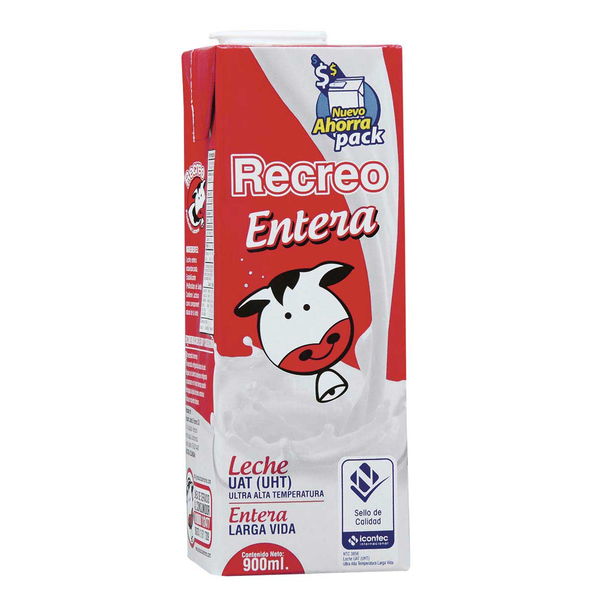 Leche UHT Entera Recreo x 900Ml - Mercados Colsubsidio