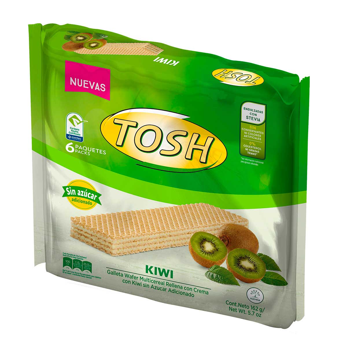 Galleta Tosh Wafer Rellena Crema Kiwi x 6 Und x 162 G - Mercados ...