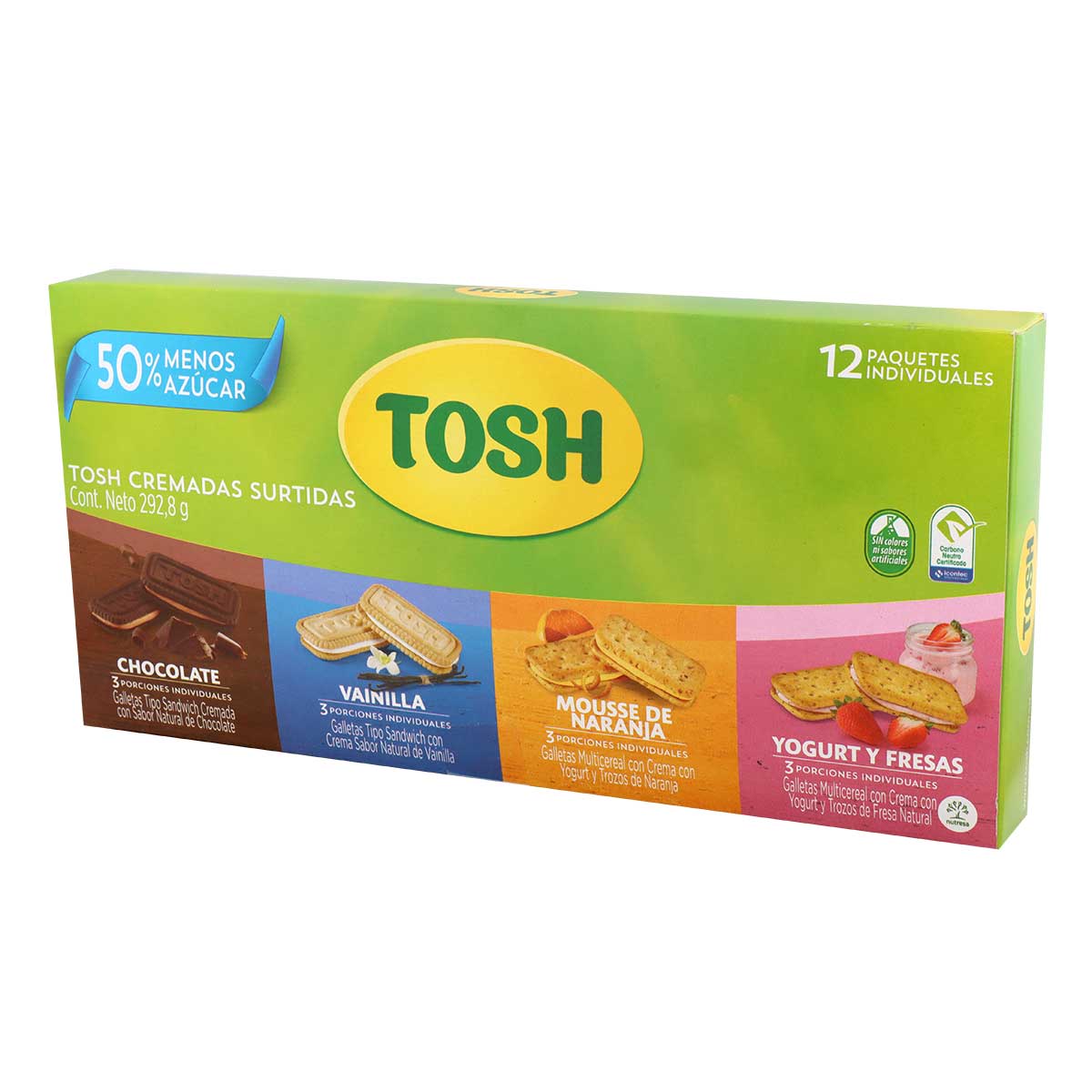 Galletas Tosh Cremadas Surtidas 12 Paquetes Individuales 292,8 G ...