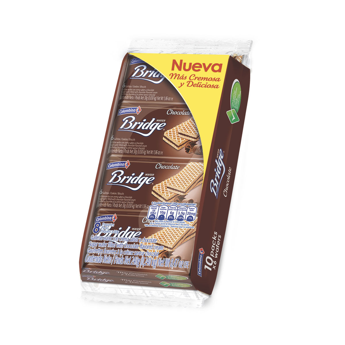 Galletas Wafer Bridge Chocolate x 240 G en x 8 Unidades - Mercados ...