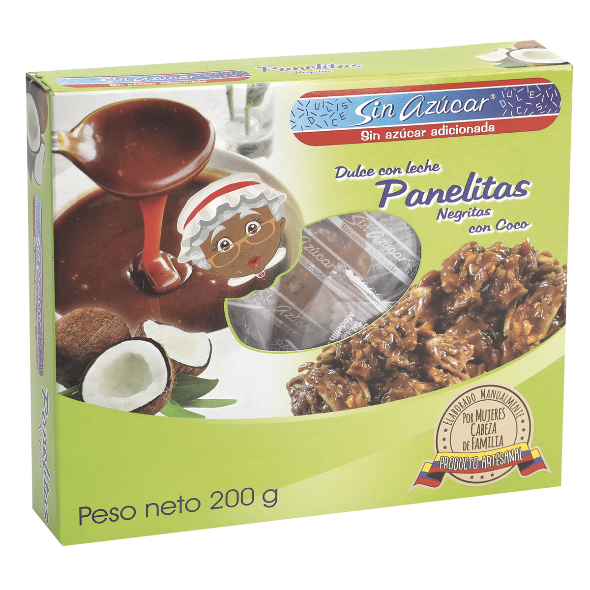 Panelitas con Coco y Caramelo Sin Azúcar 200 G - Mercados Colsubsidio