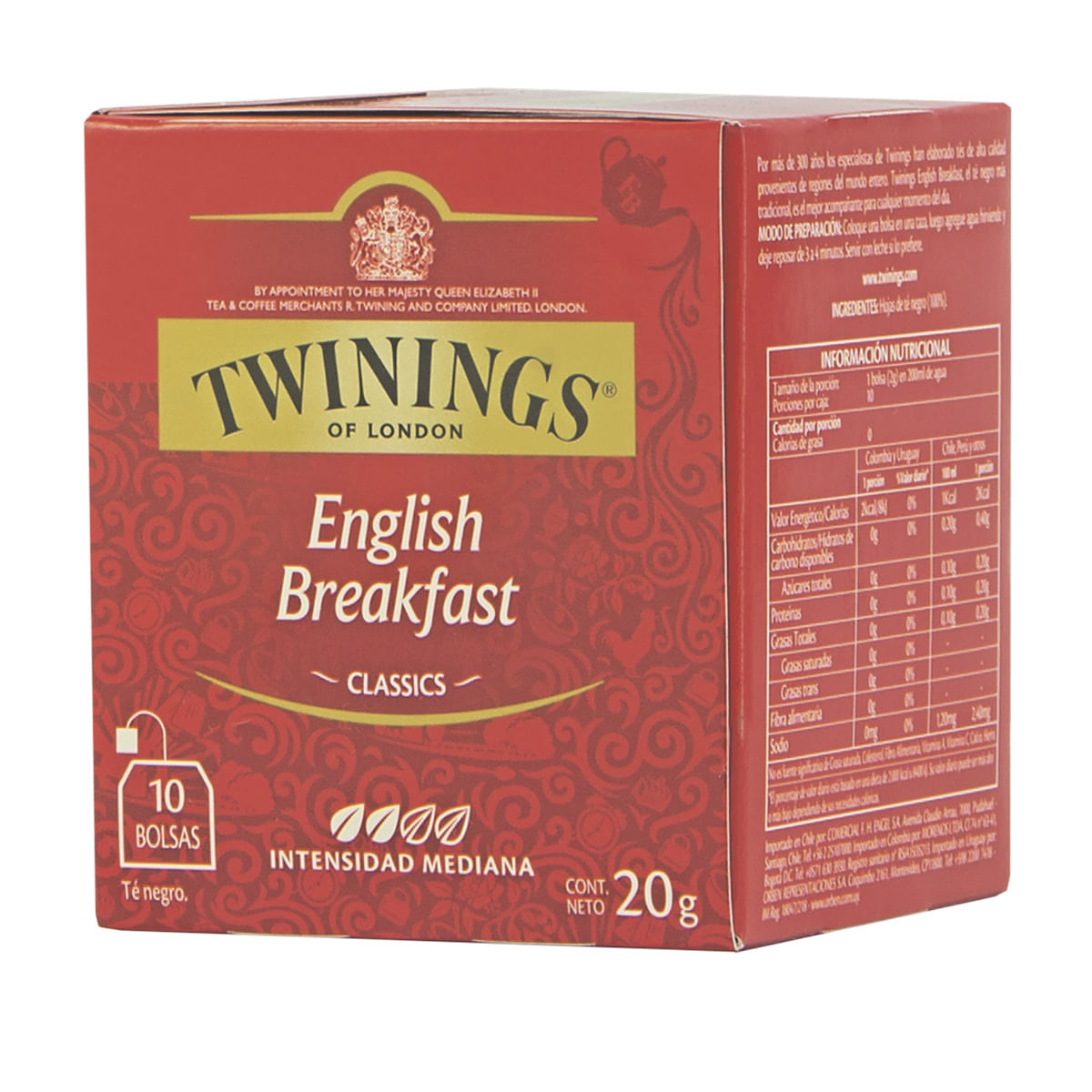 Té Twinings English Breakfast 20 G en 10 Bolsas - Mercados Colsubsidio