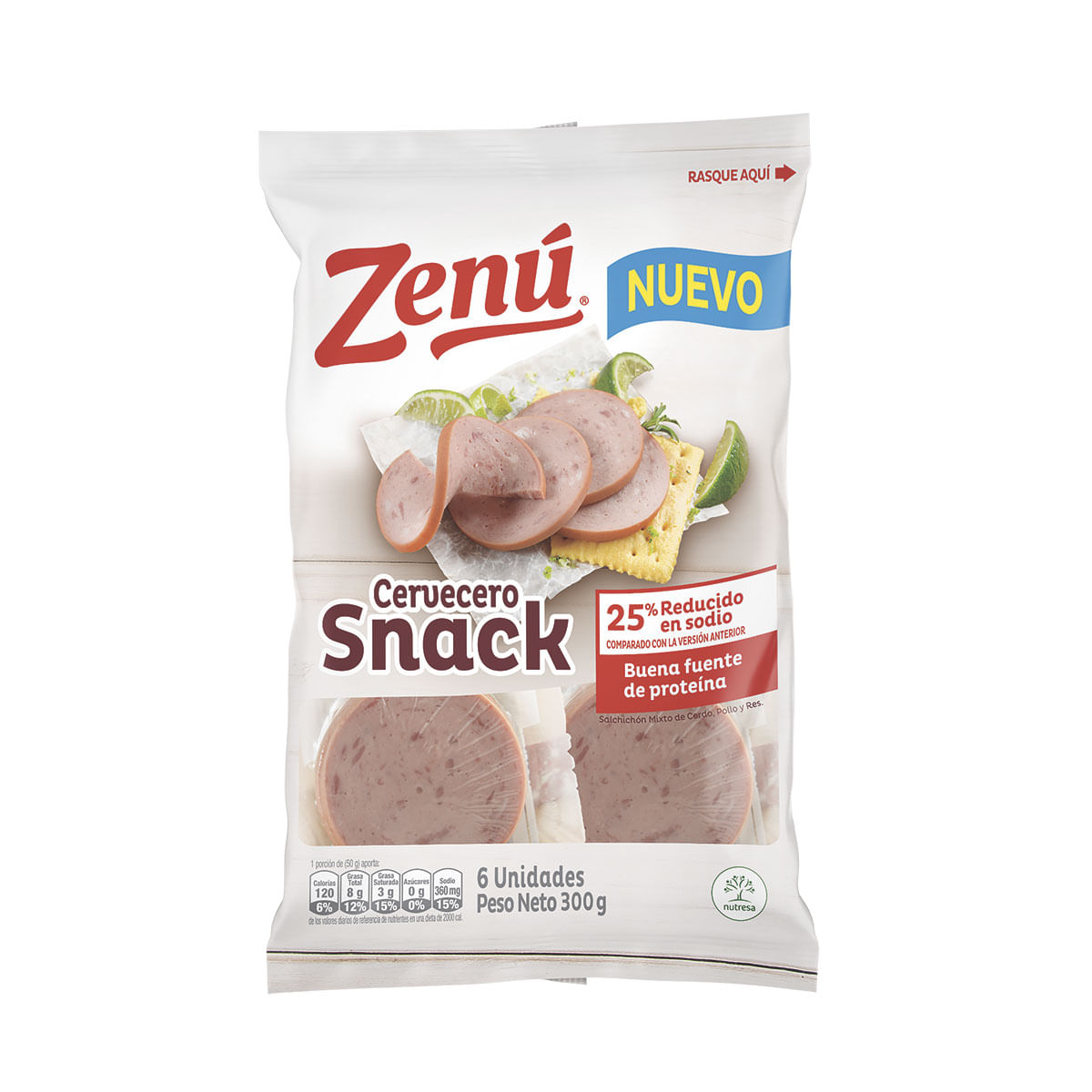Salchichón Cervecero Snack Zenú x 6 Und x 50Gr C/u - Mercados Colsubsidio