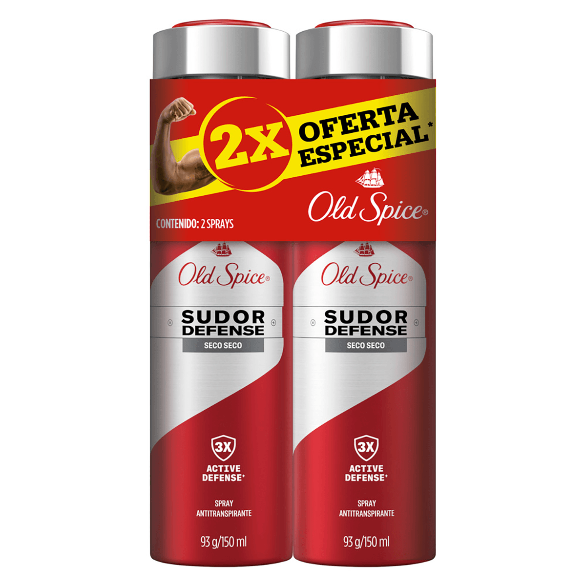 Spray Antitranspirante Old Spice Seco Seco x 2 Unidades x 93 g c/u ...