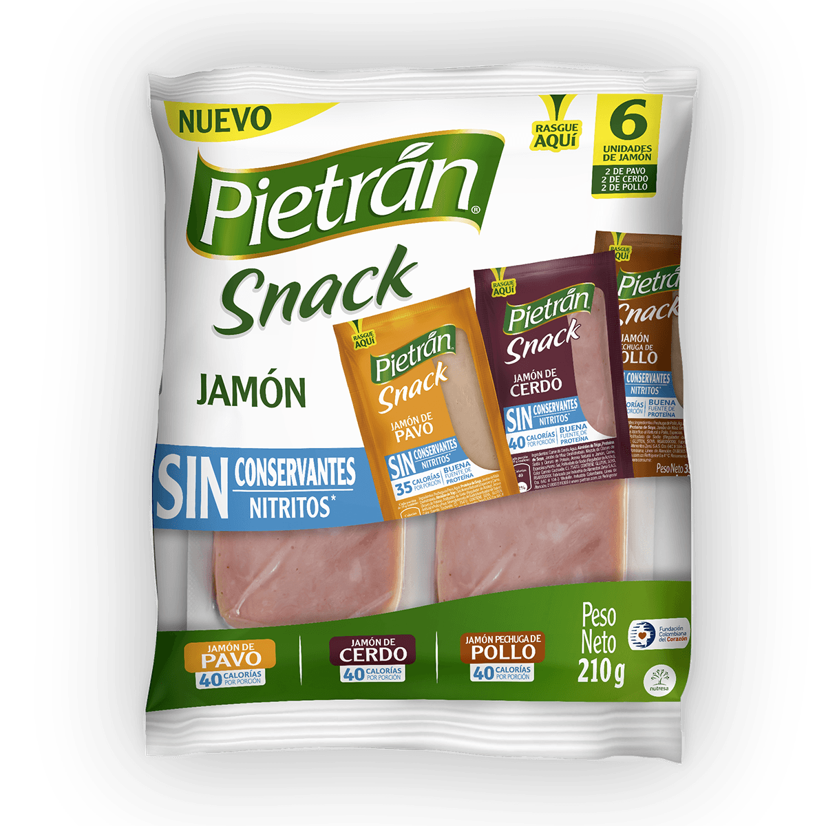 Jamón Snack Surtido Pietrán x 6 Und x 35Gr C/u - Mercados Colsubsidio