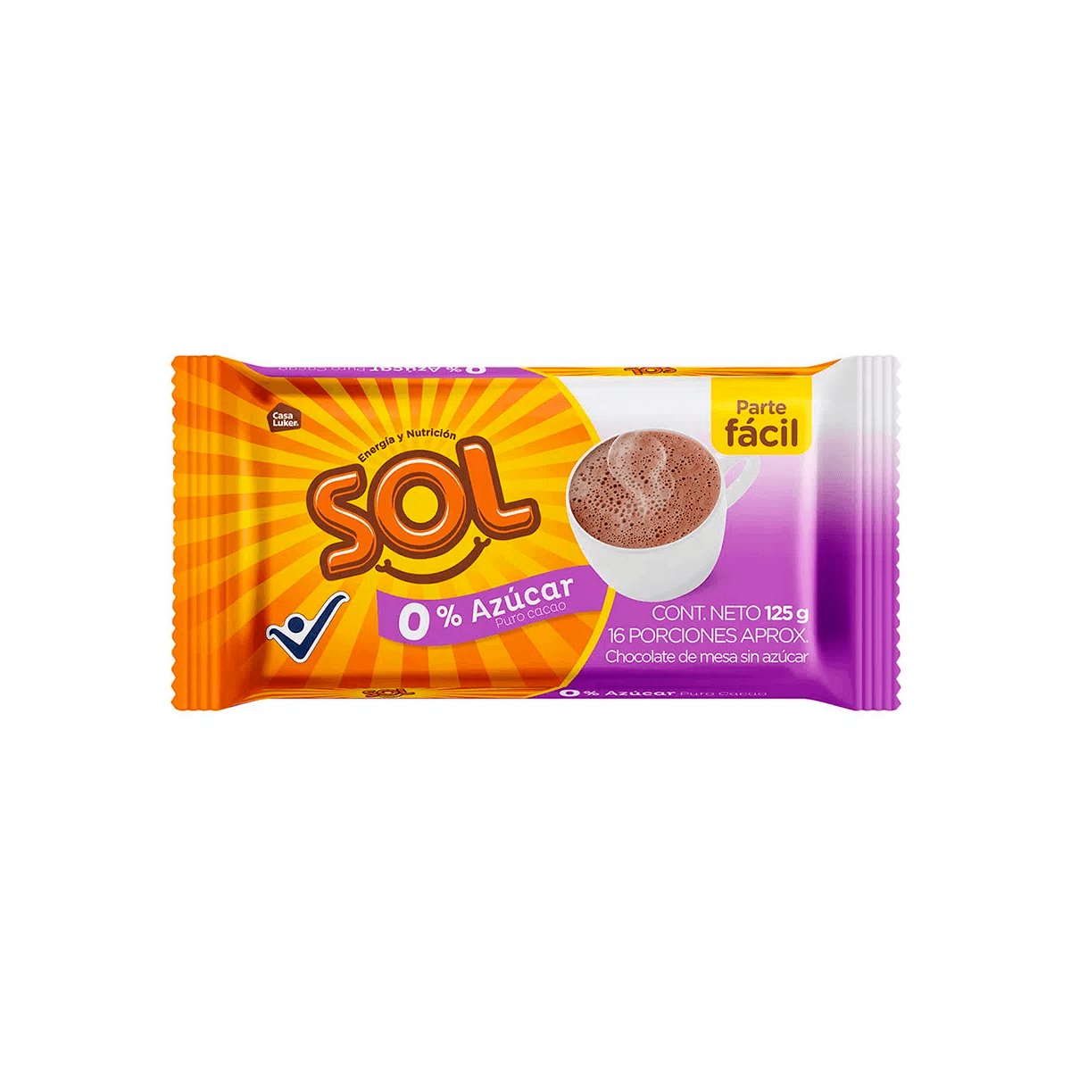 Chocolate Sol Sin Azúcar x 125 Gr - Mercados Colsubsidio