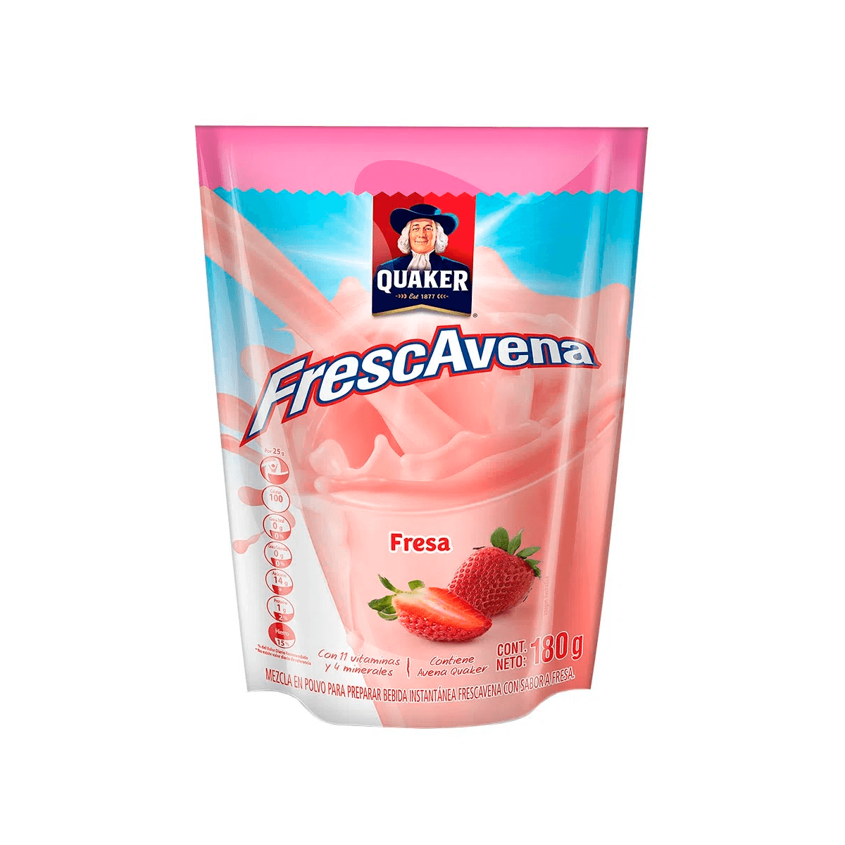 Frescavena Quaker DoyPack Sabor Fresa x 180 Gr - Mercados Colsubsidio