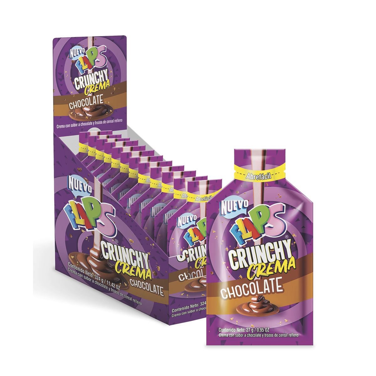 Crema Chocolate Flips Crunchy x 27 Gr - Mercados Colsubsidio