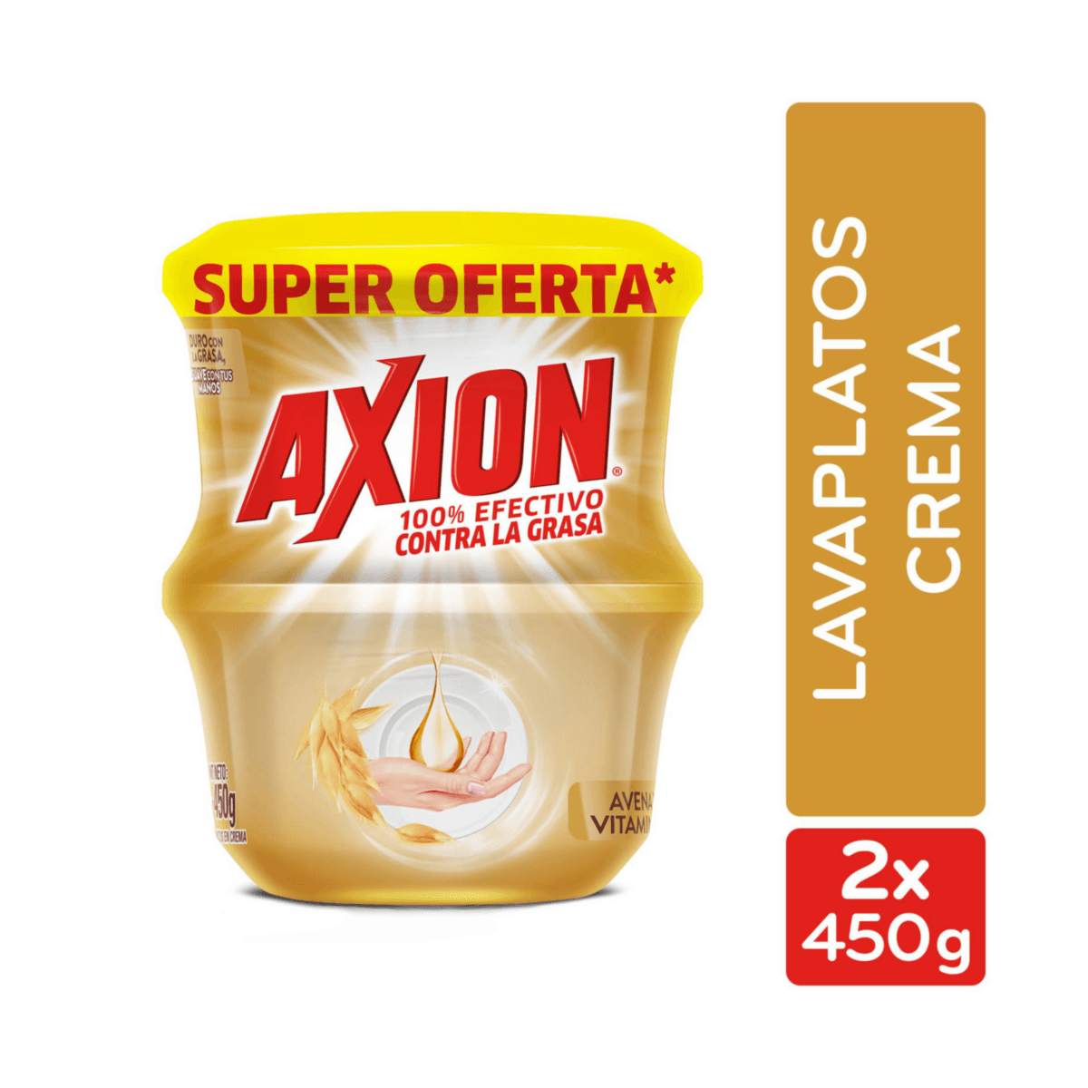 Lavaplatos en Crema Axion Avena y Vitamina E 450g x 2und - Mercados ...