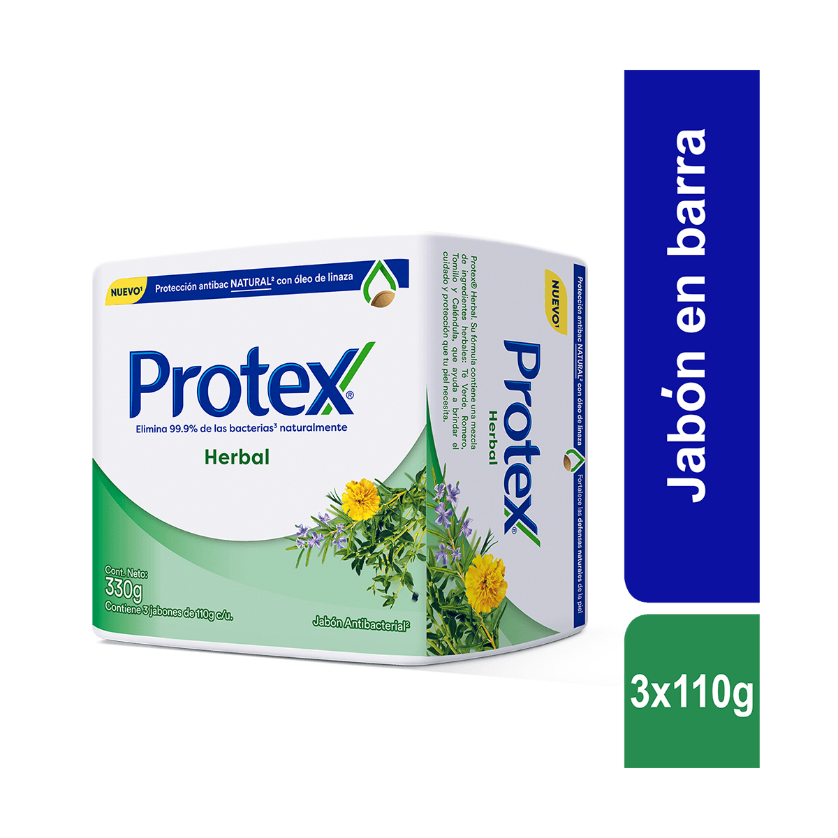 Jabon Antibacterial Protex Herbal 110g x3 - Mercados Colsubsidio