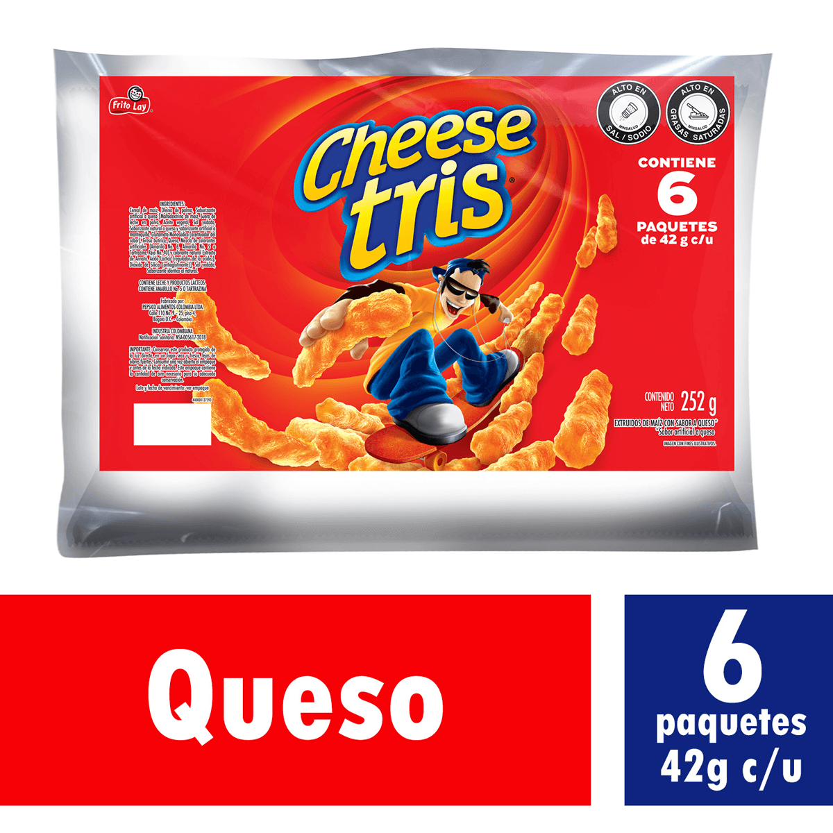 Pasabocas Cheese Tris x 6 Paquetes x 42 G c/u - Mercados Colsubsidio