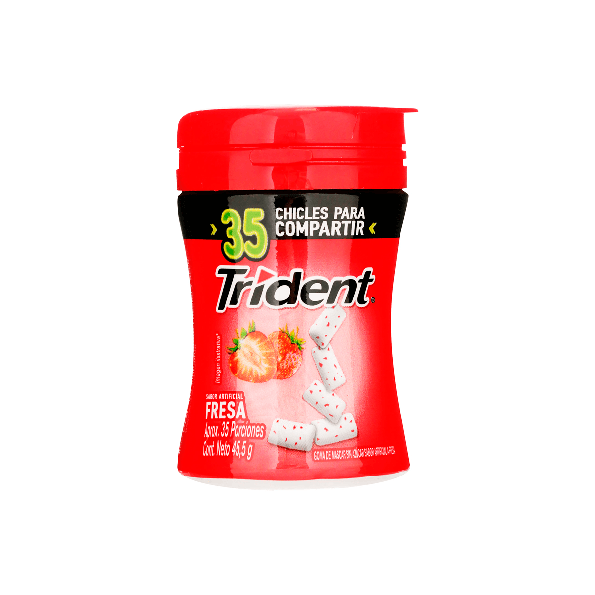 Chicle Trident Botella Fresa 35S x 45.5 Gr - Mercados Colsubsidio