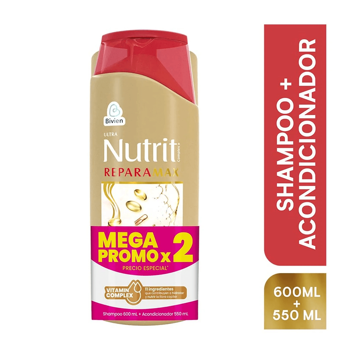 Oferta Shampoo Nutrit Repara Max 600 Ml + Acondicionador 550 - Mercados ...