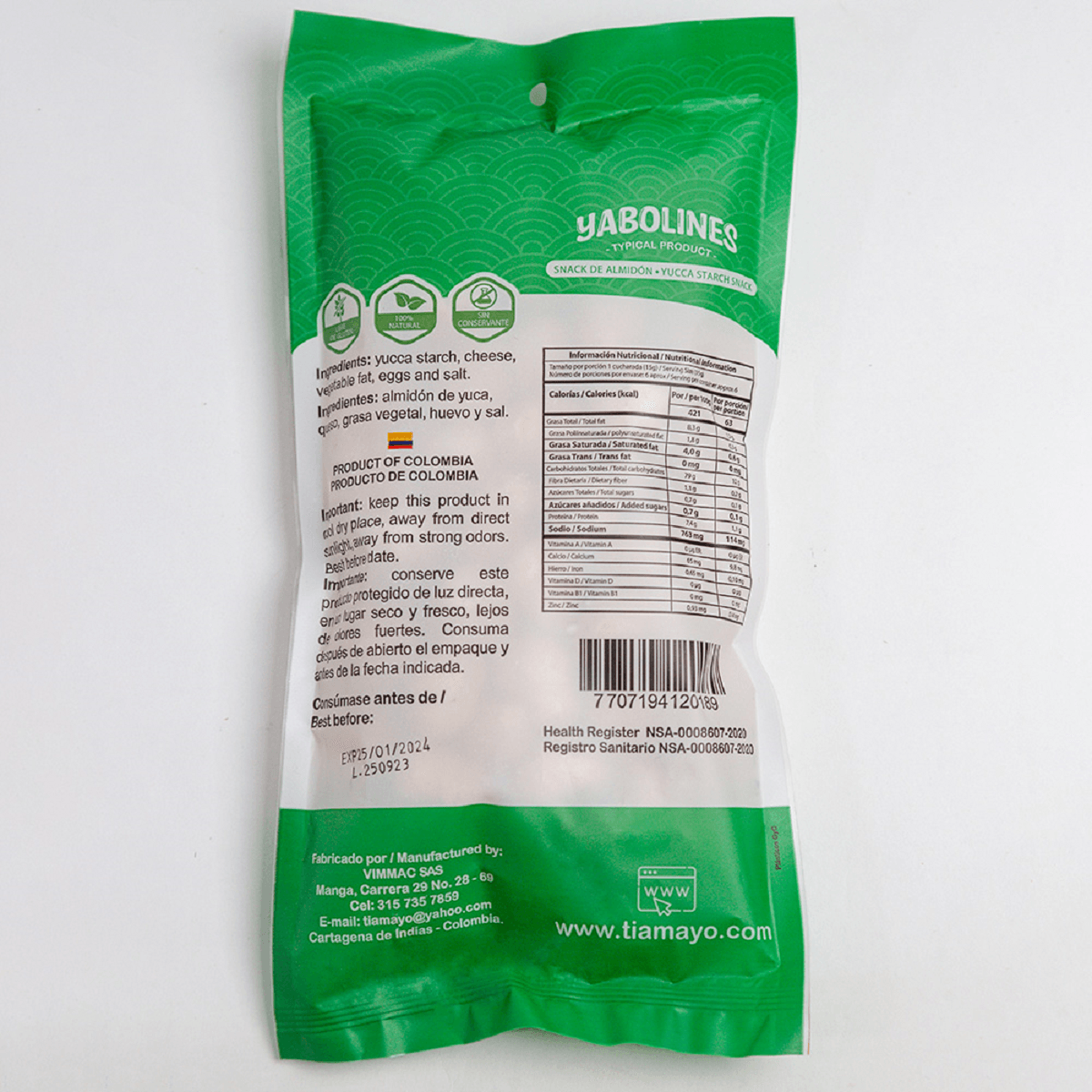 Pasabocas Tia Mayo Yabolin Yuca X 90 Gr - Mercados Colsubsidio